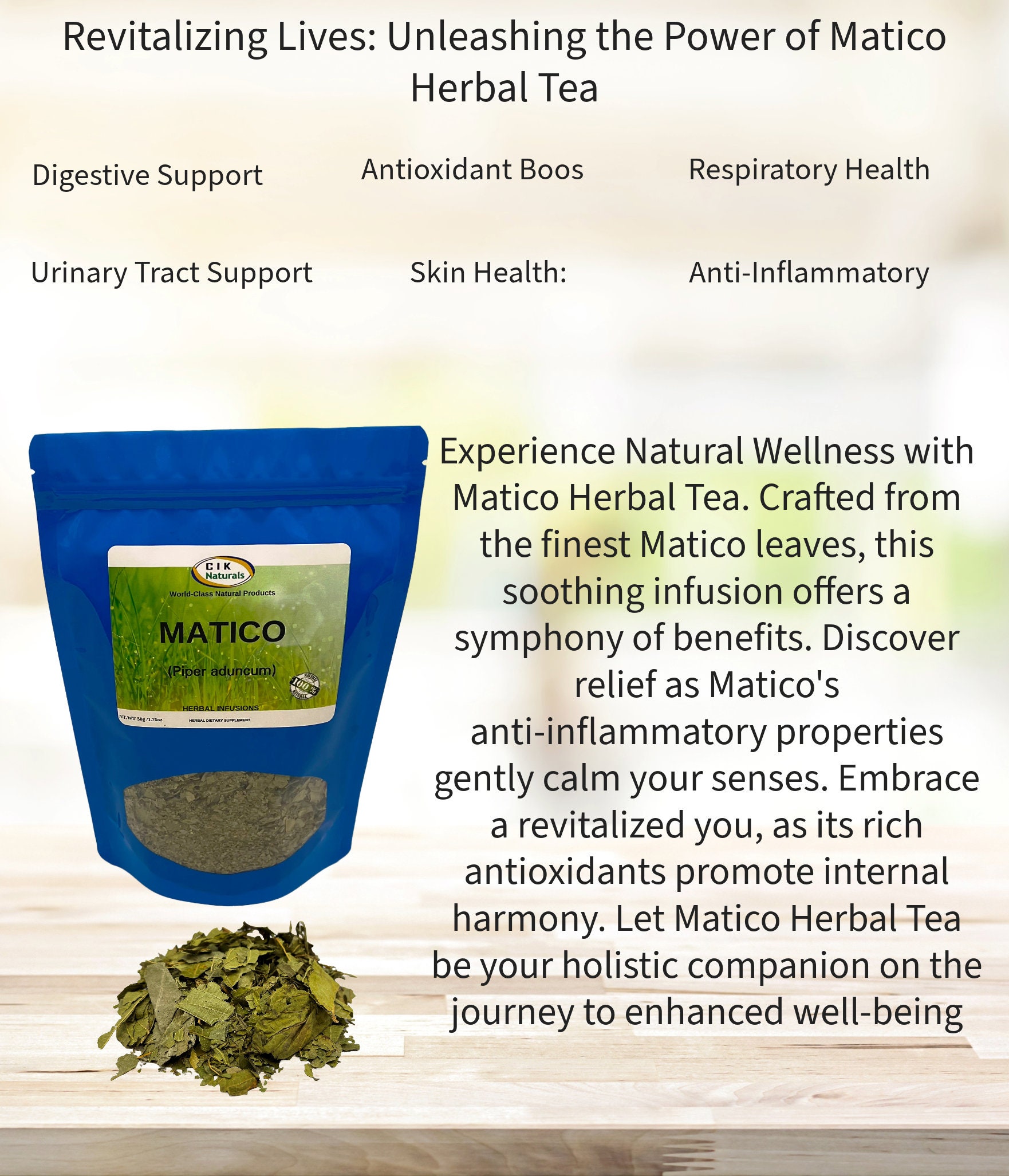 Matico Tea Herbal Infusion Tea Zip Lock (100g) Hierba Del Soldado - Etsy