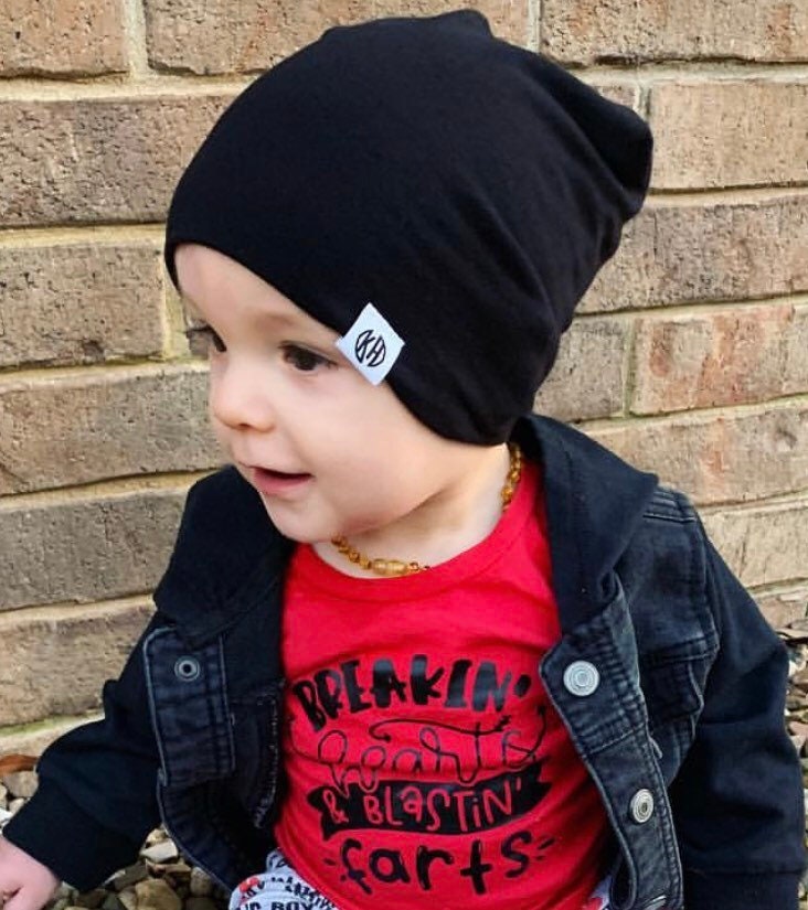 Black Beanie/ Baby Boy Slouchy Beanie/ Baby Boy Beanie/ | Etsy