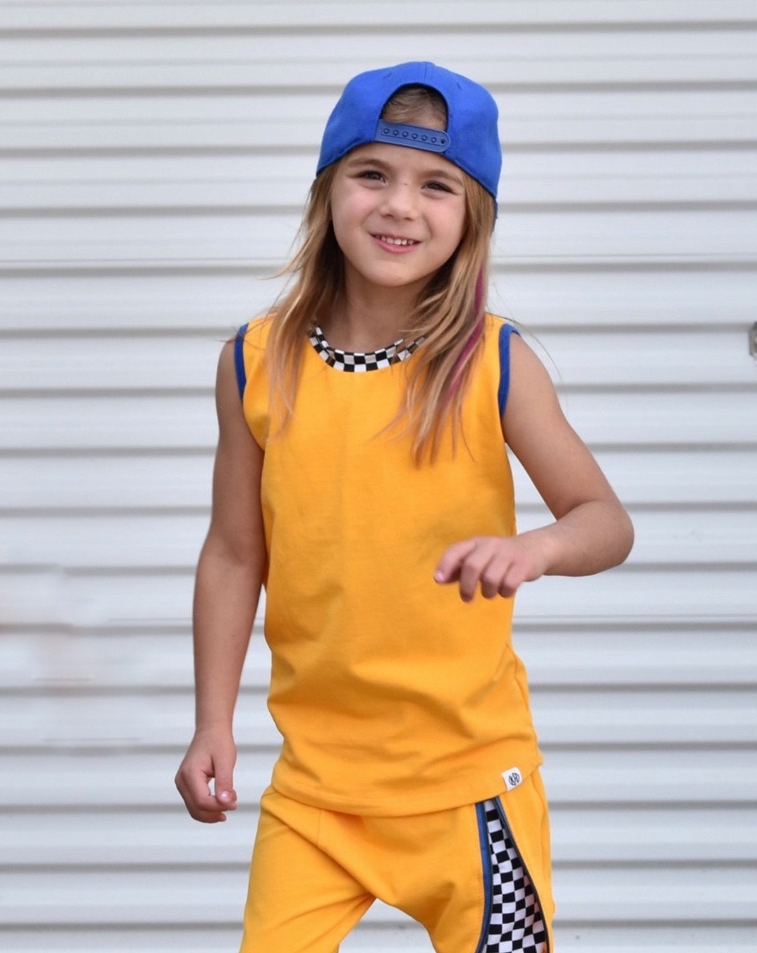 Kid Top/ Street Style Tank/ Boy Tank/ Girl Tank/ Hipster/ Orange Shirt ...