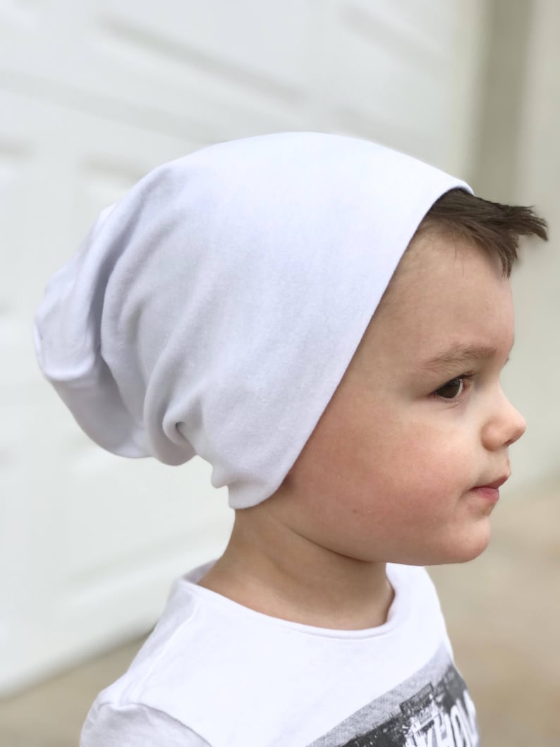 White Slouchy Beanie/ Baby Boy Slouchy Beanie/ Boy Beanie/ Toddler Hat ...
