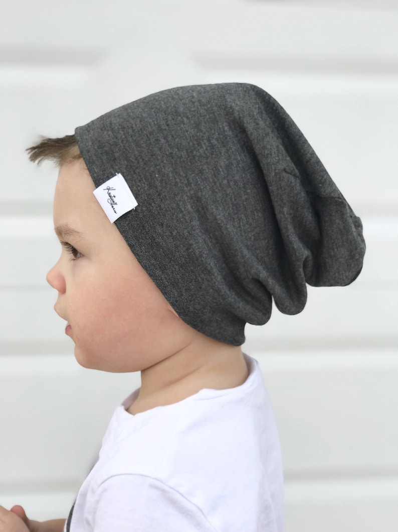 Grey Beanie/ Boy Slouchy Beanie/ Baby Slouchy Beanie/ Grey - Etsy