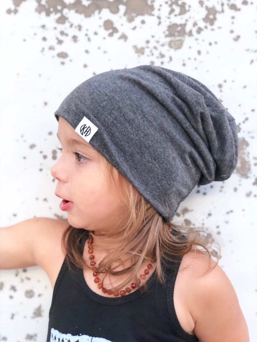Grey Beanie/ Boy Slouchy Beanie/ Baby Slouchy Beanie/ Grey Slouchy ...