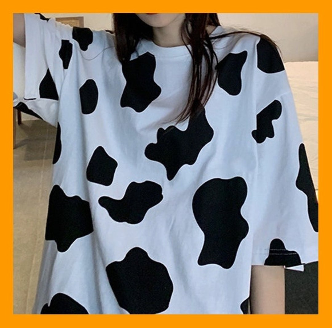 Cow Print T-shirt - Hand Painted Animal Design - Perfect for Cow Lovers ...