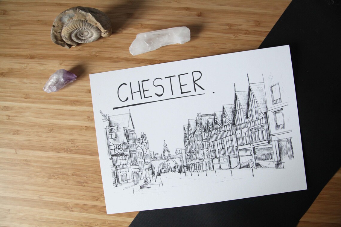 Chester Skyline Wallart Print - Etsy
