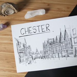 Chester Skyline Wallart Print - Etsy