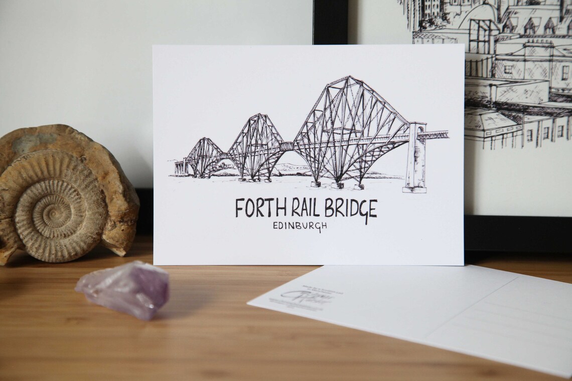 Edinburgh Forth Rail Bridge Postcard - Etsy