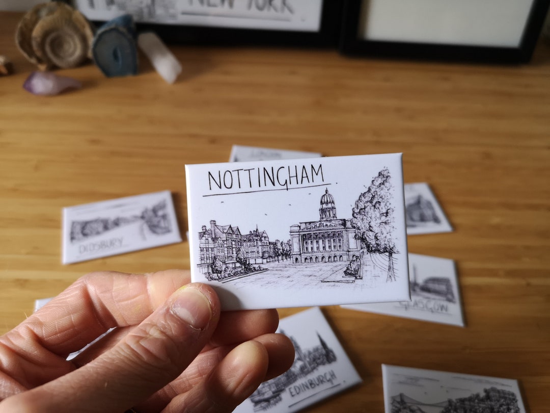 Nottingham Skyline Souvenir Magnet - Etsy UK