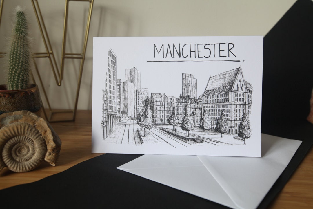 Manchester Skyline Greetings Card - Etsy UK