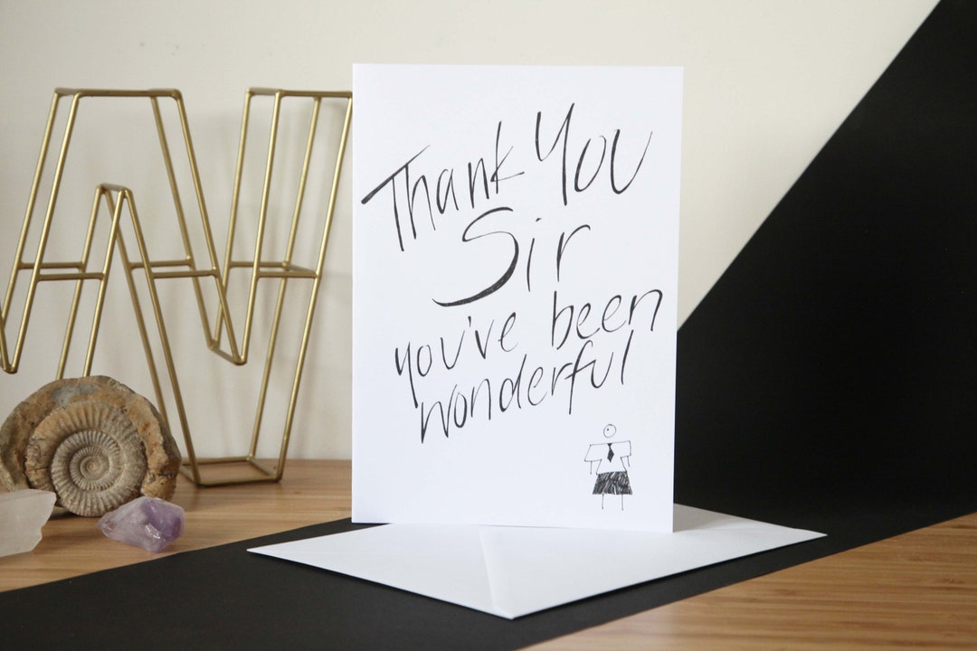 Thank You Sir, Teachers Card - Etsy