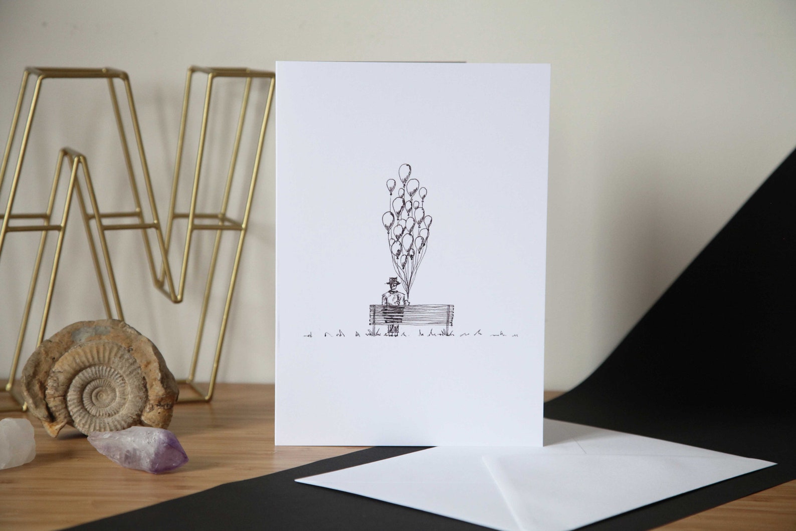Cartoon Balloon Man Greetings Card | Etsy