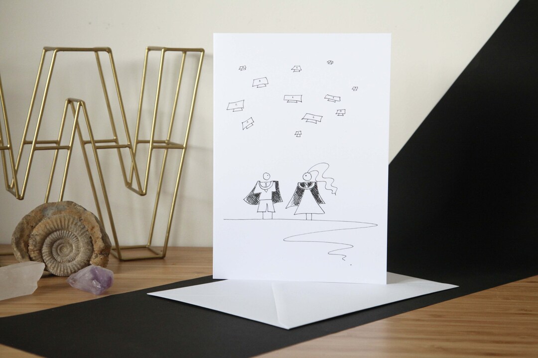 Graduation Cartoon Art Greetings Card - Etsy