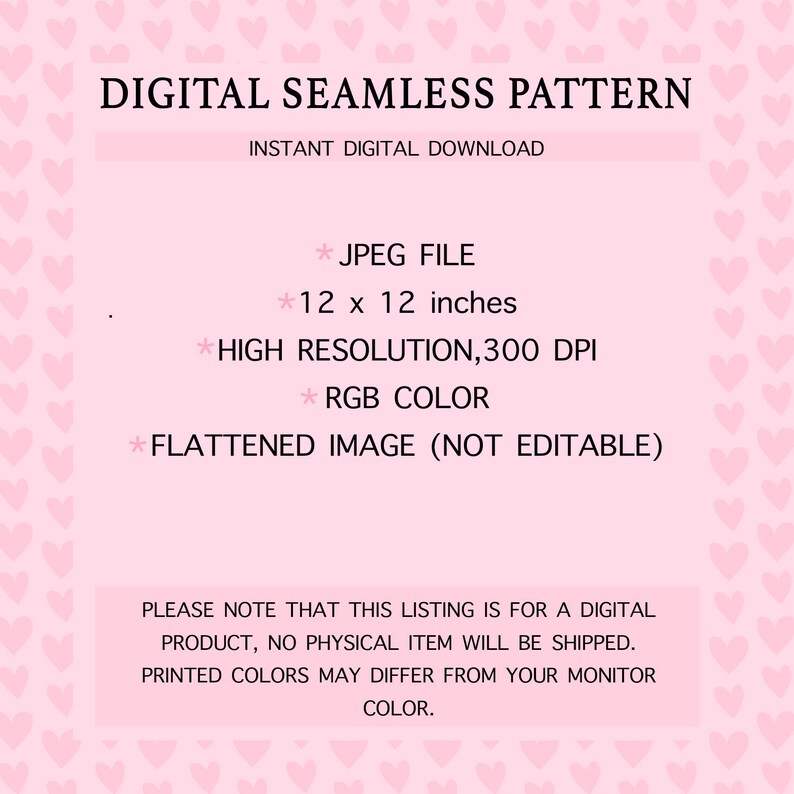 VALENTINES DAY HEARTS, Cute Adorable Heart Seamless Repeat Pattern for ...