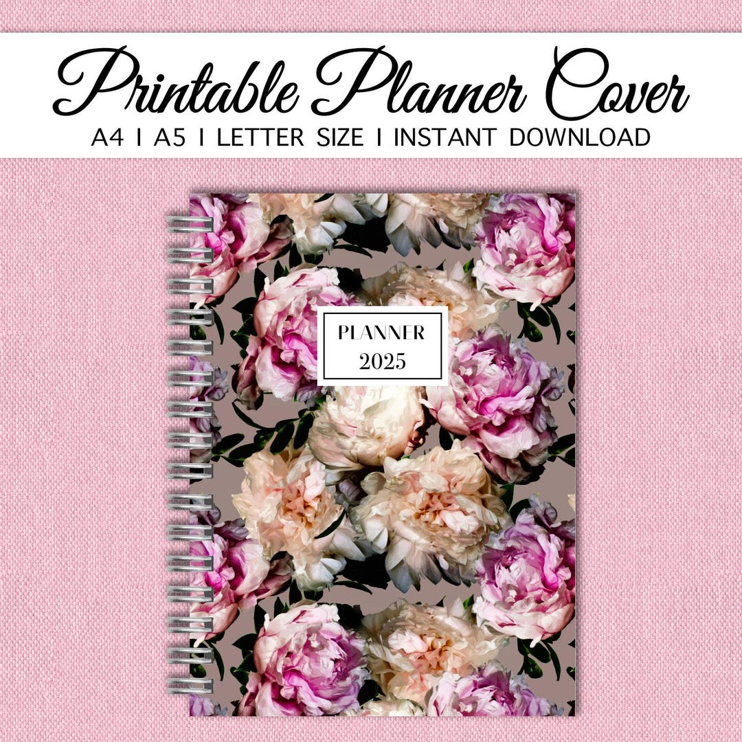 Printable 2025 Planner Cover Planner Dashboard Floral Planner Cover ...