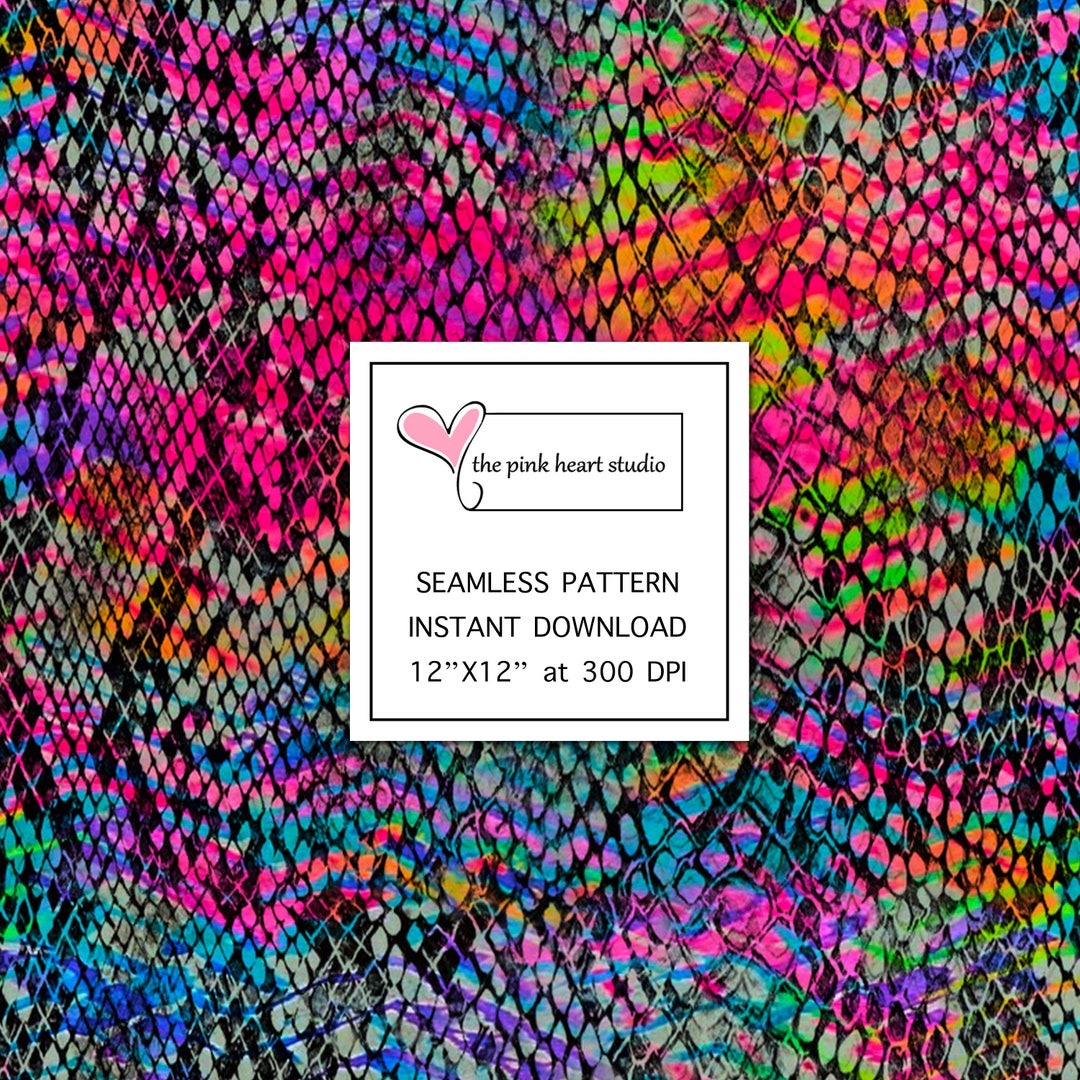 Colorful Snake Print INSTANT DOWNLOAD 12x12" 300 Dpi RGB Photoshop Jpeg ...
