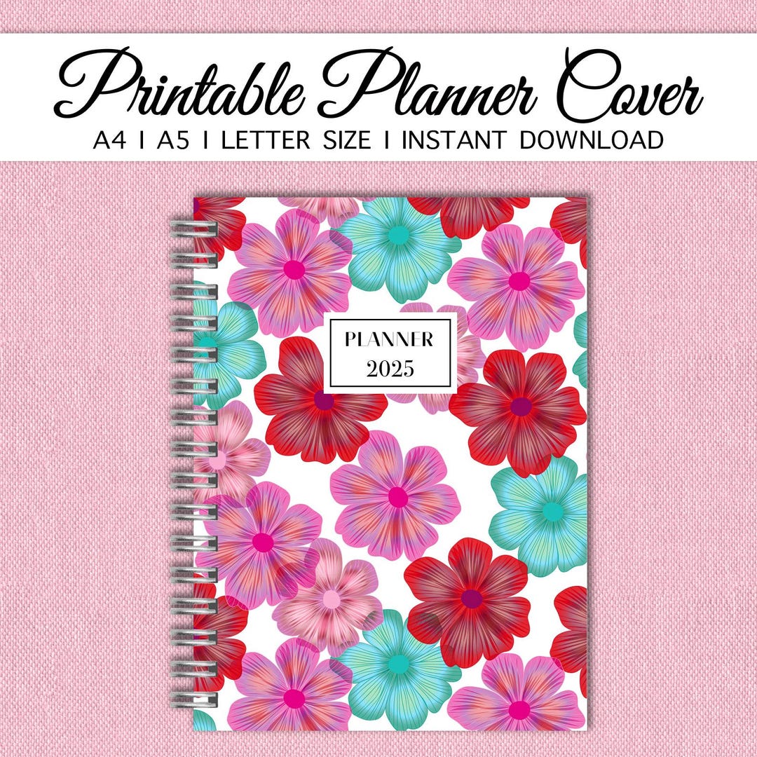 Printable 2025 Planner Cover Planner Dashboard Floral Planner Cover ...