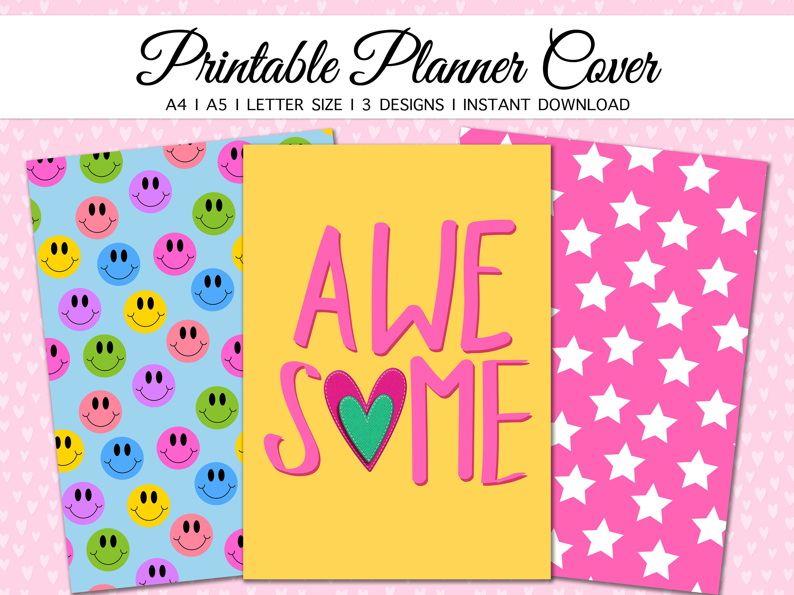 Planner Cover Page, Printable Planner, Binder Cover Printable, Planner ...