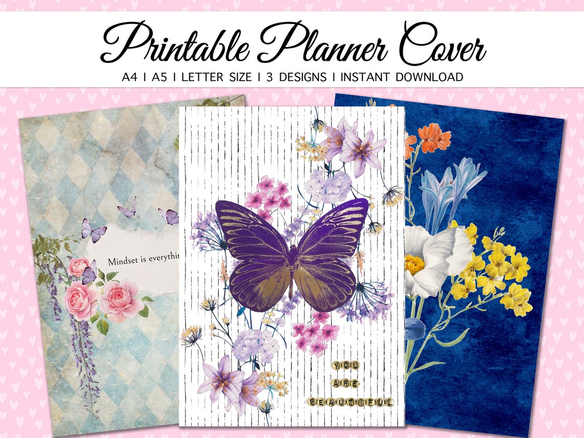 Planner Cover Page, Printable Planner, Binder Cover Printable, Planner ...