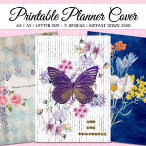 Planner Cover Page, Printable Planner, Binder Cover Printable, Planner ...