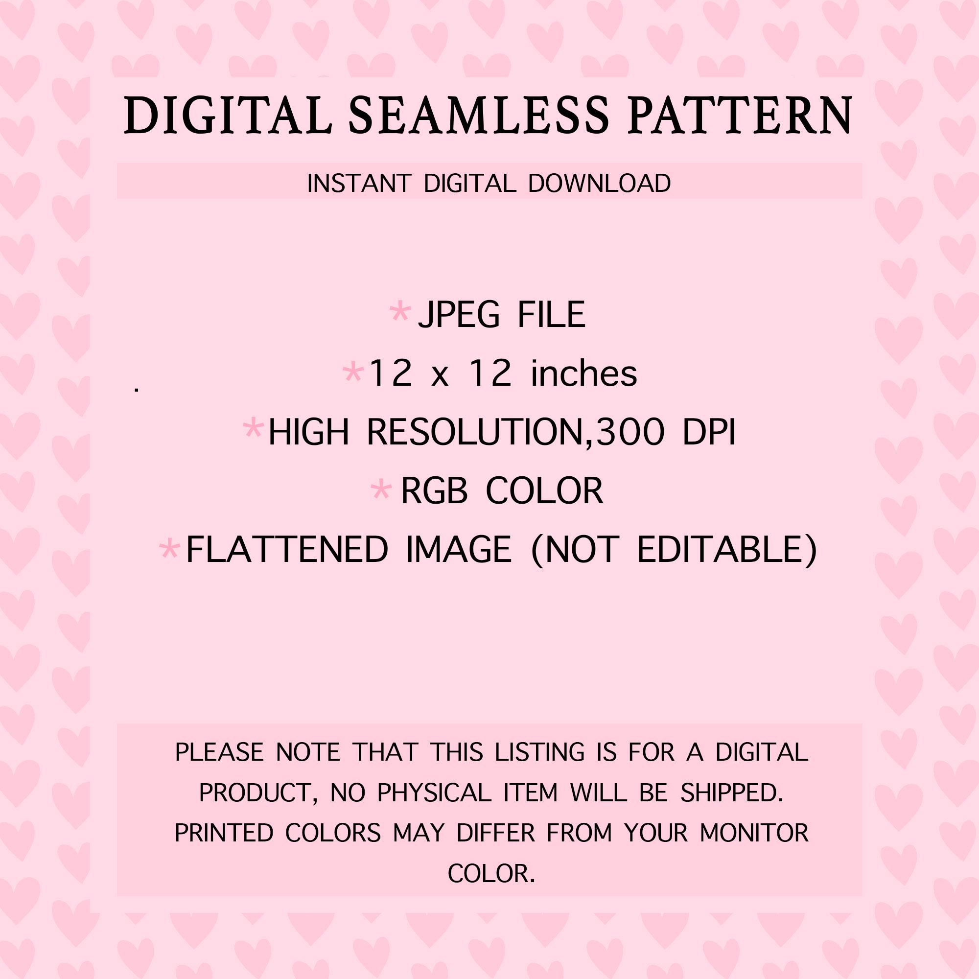 Pink Hearts Valentine's Day Digital Paper. Seamless Patterns for Fabric ...