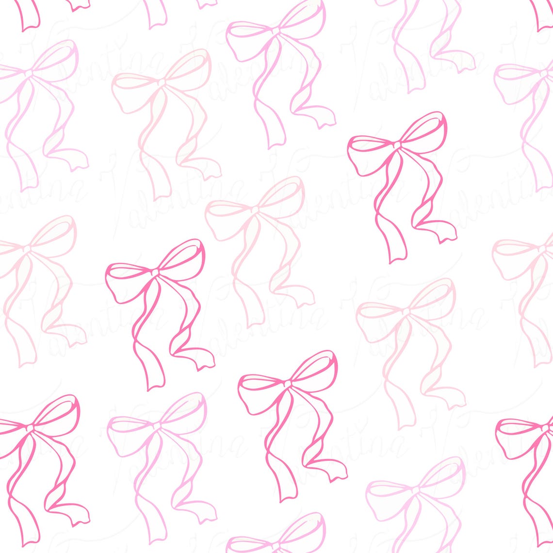 Pink Coquette Ribbon Seamless Pattern, Cute Preppy Pink Ribbon Bow ...