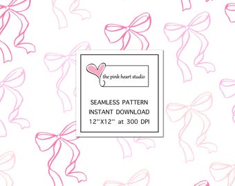 Coquette Pattern Seamless Cute Preppy Pink Ribbon Bow Printable Repeat ...