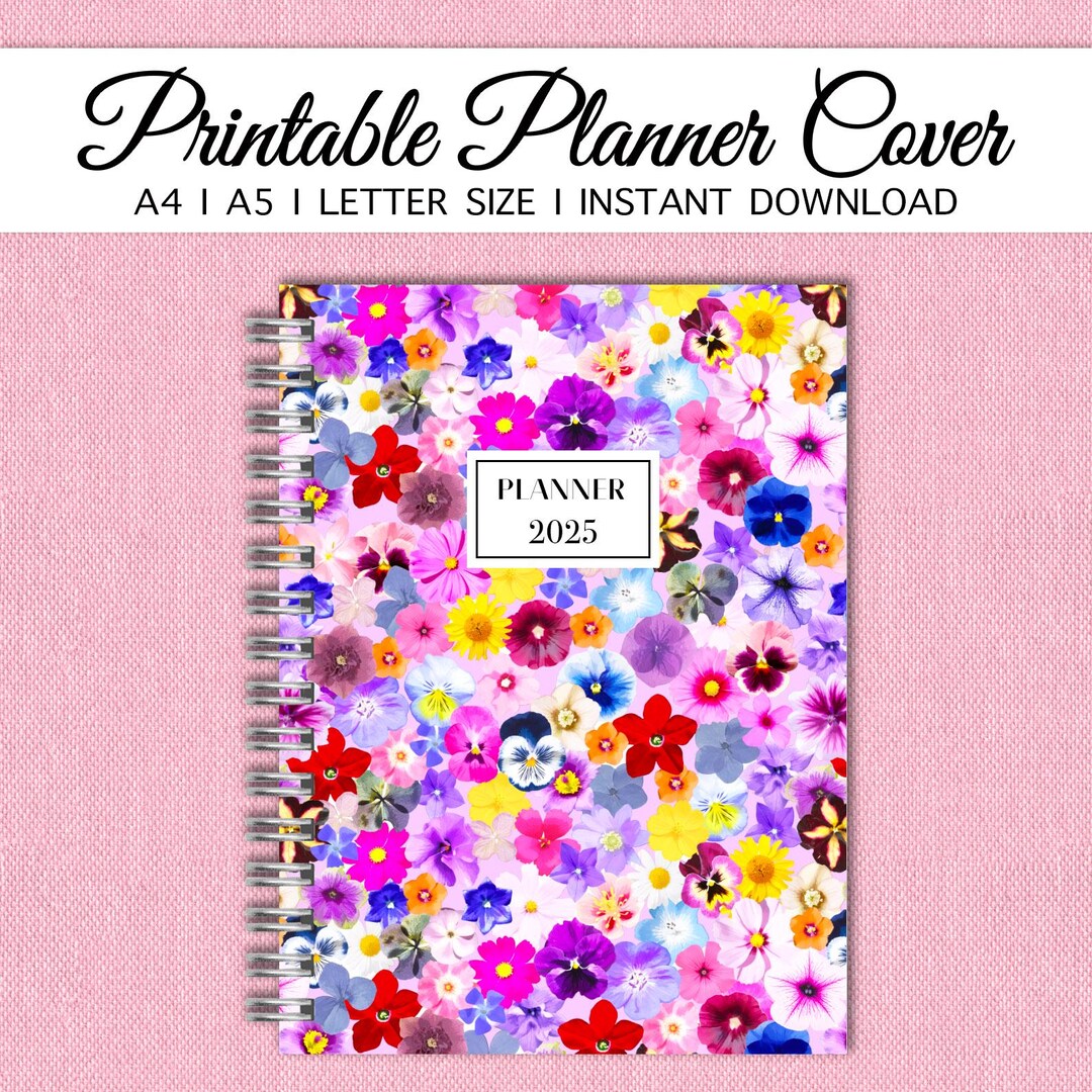 Printable 2025 Planner Cover | Planner Dashboard | Floral Planner Cover ...
