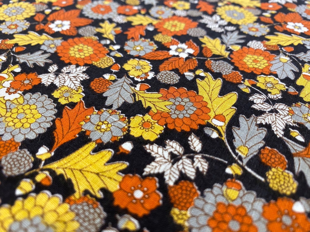 Destash Vintage Fall Print Fabric of Unknown Origin, Pretty Tiny Fall ...