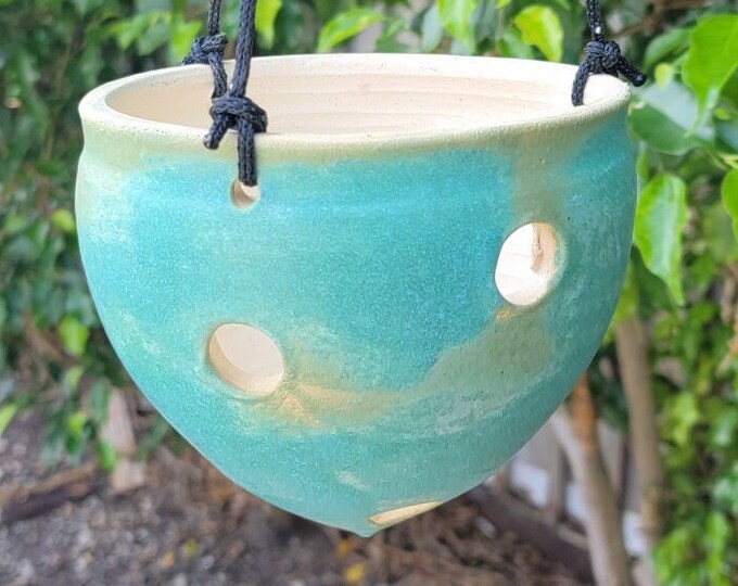 Hanging Orchid Pot With Blue and Green Glaze - Etsy