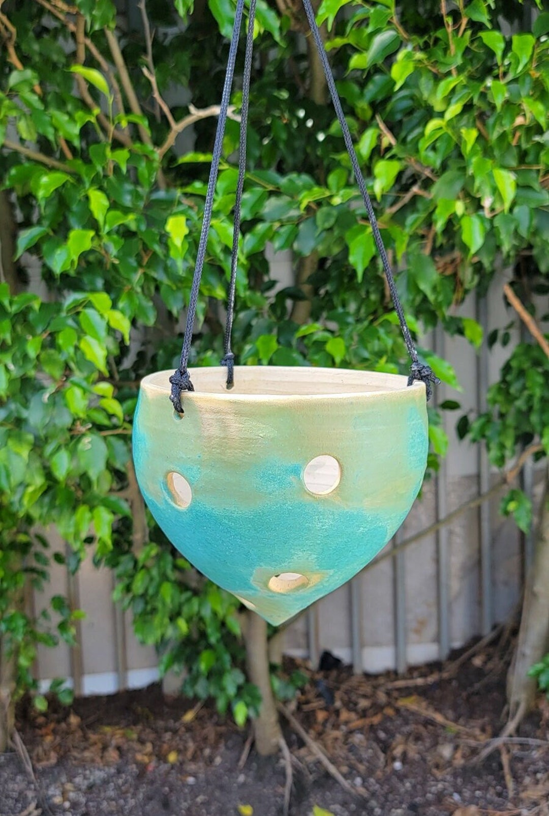 Hanging Orchid Pot With Blue and Green Glaze - Etsy