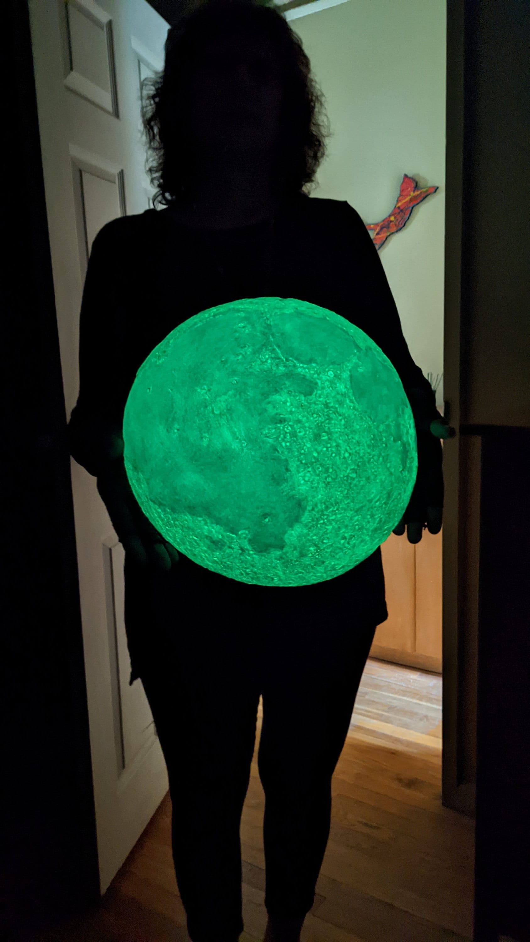 Wall Art Moon Sculpture, Glow in the Dark Yellow Moon, Moon Art ...