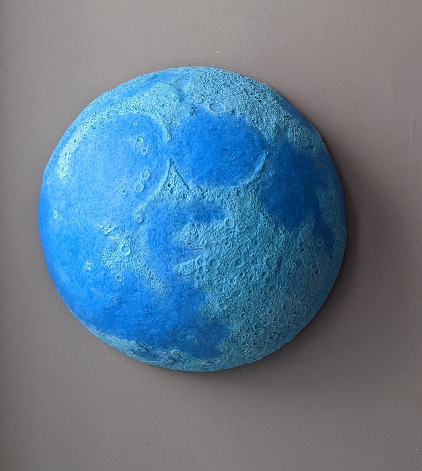 Glow in the Dark Blue Moon Sculpture, Astronomy Wall Art - Etsy