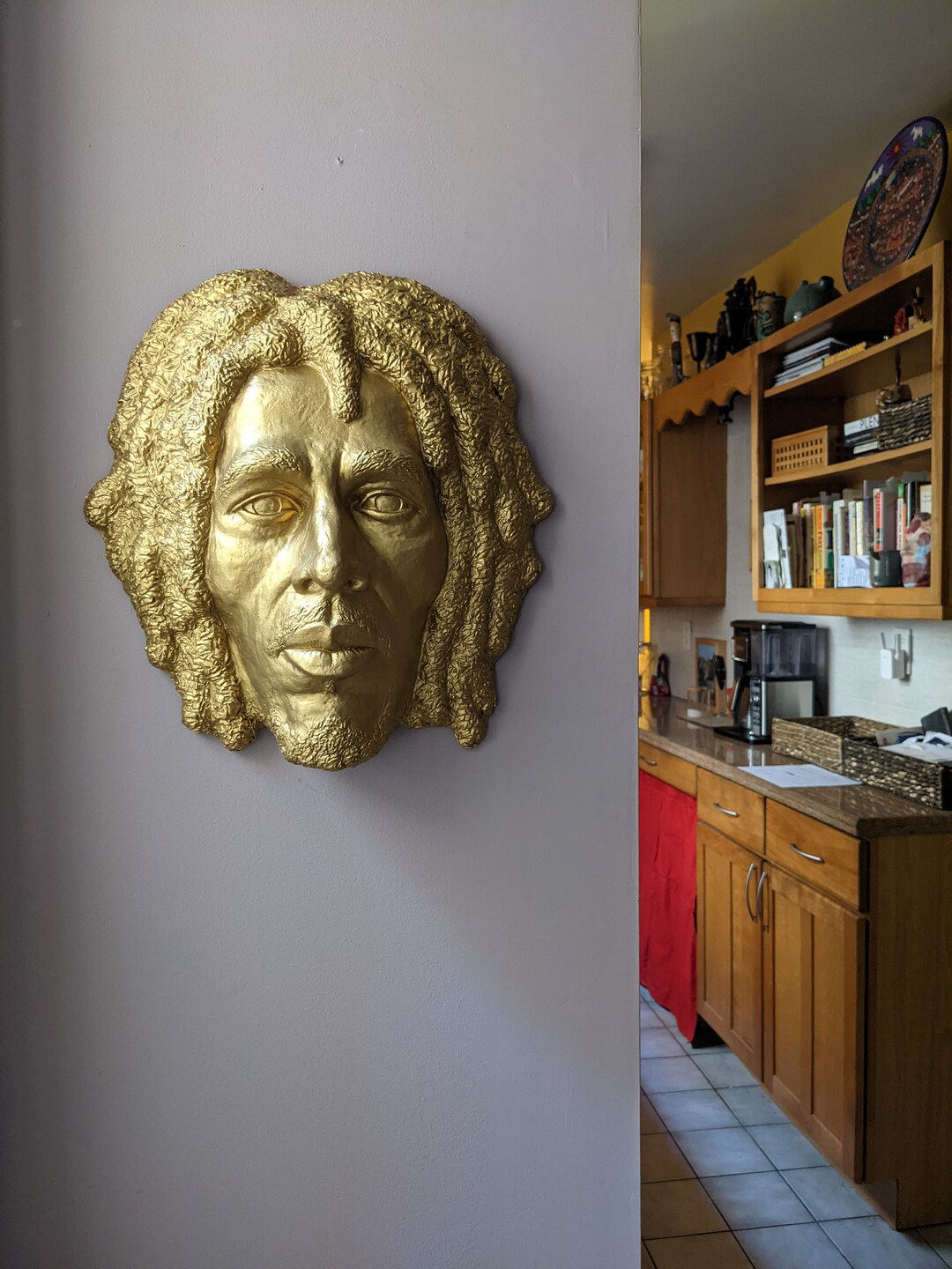 Celebrity Wall Art Bob Marley Sculpture, Reggae, African Mask, Reggae ...