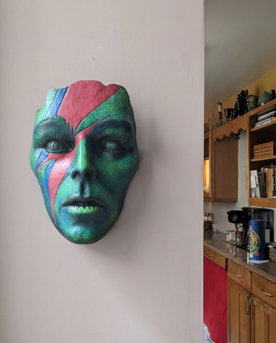 David Bowie Art Sculpture, Ziggy Stardust Plaster Wall Hanging - Etsy
