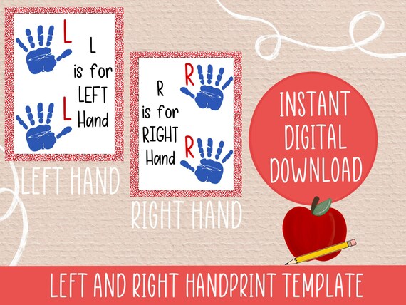 Outline Left Handprint Template