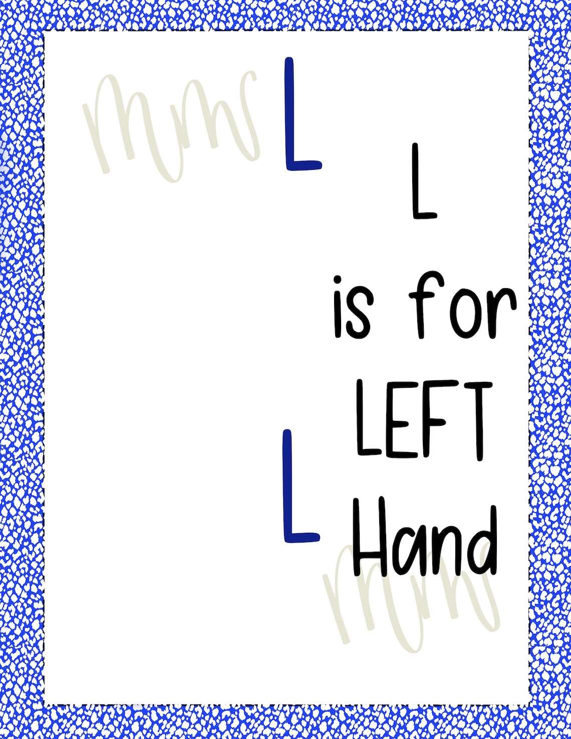 Left Hand and Right Handprint Template - Blue Border - Etsy
