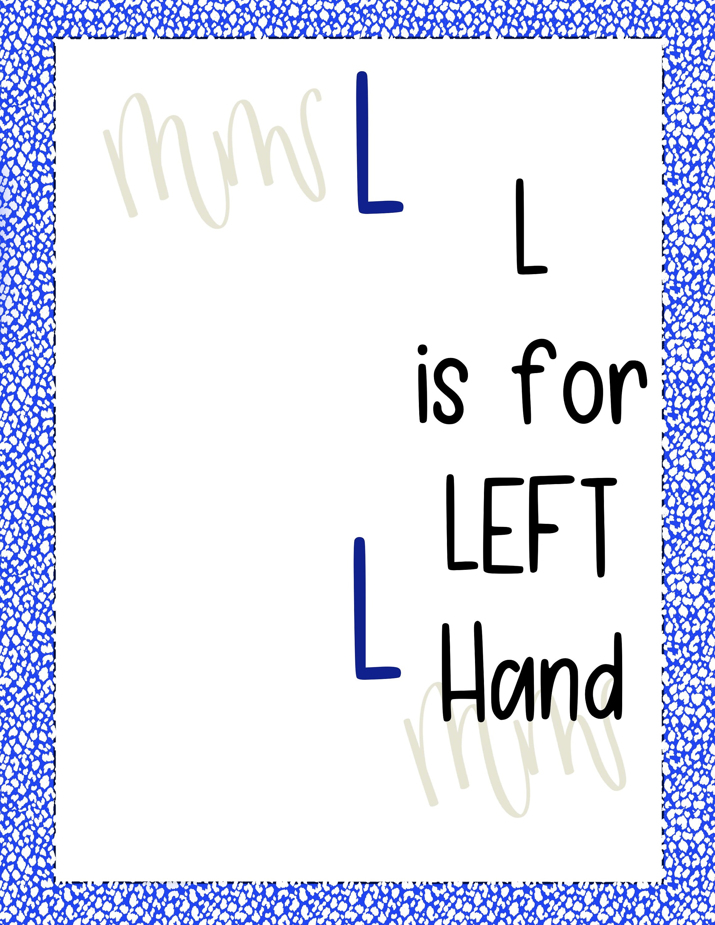 Left Hand and Right Handprint Template - Blue Border - Etsy
