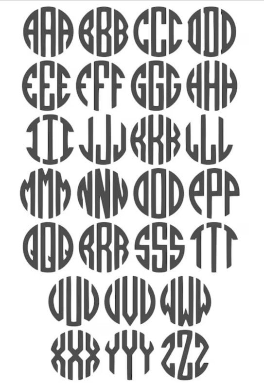 Circle Monogram Decal - Etsy