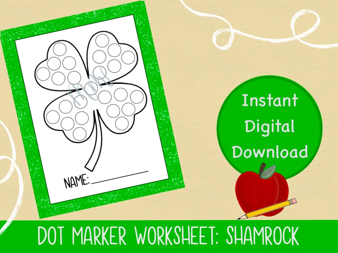 Dot Marker Shamrock Shape - Etsy