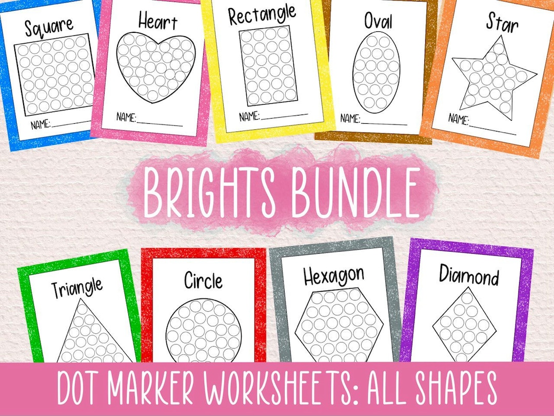 Dot Marker Shapes Bundle - Brights - Etsy
