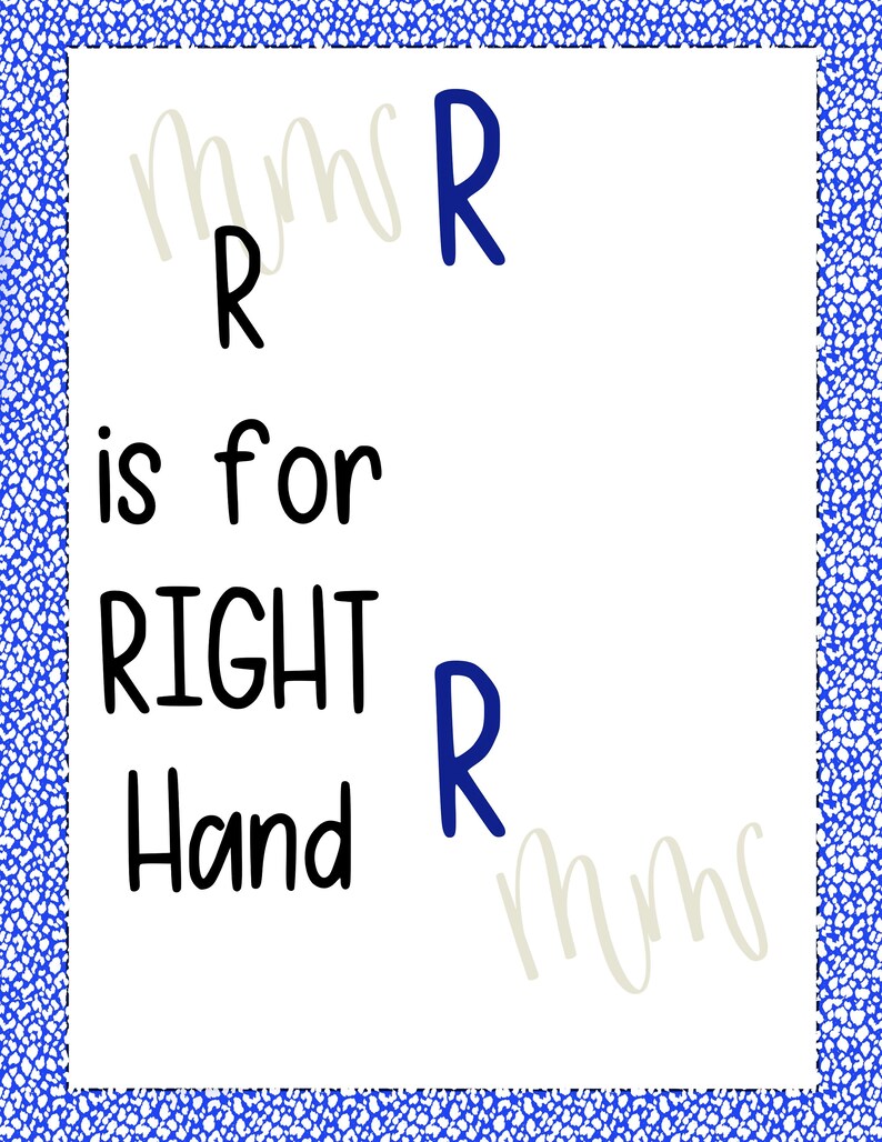 Left Hand and Right Handprint Template - Blue Border - Etsy