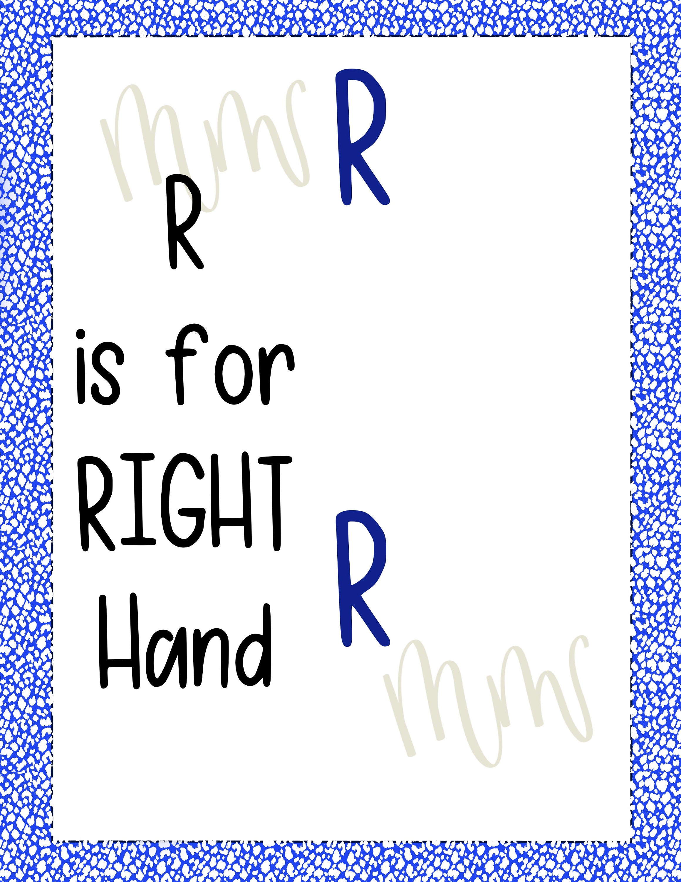Left Hand and Right Handprint Template - Blue Border - Etsy