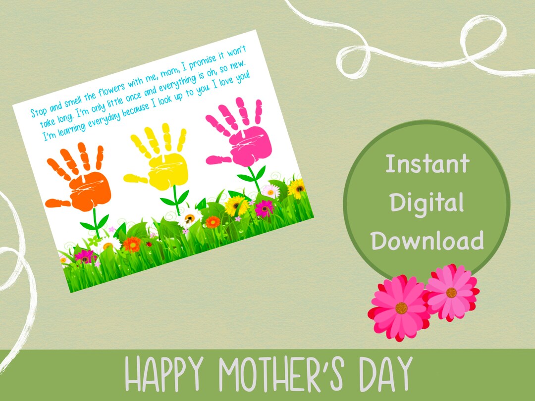 Mother's Day Handprint Poem Template - Etsy