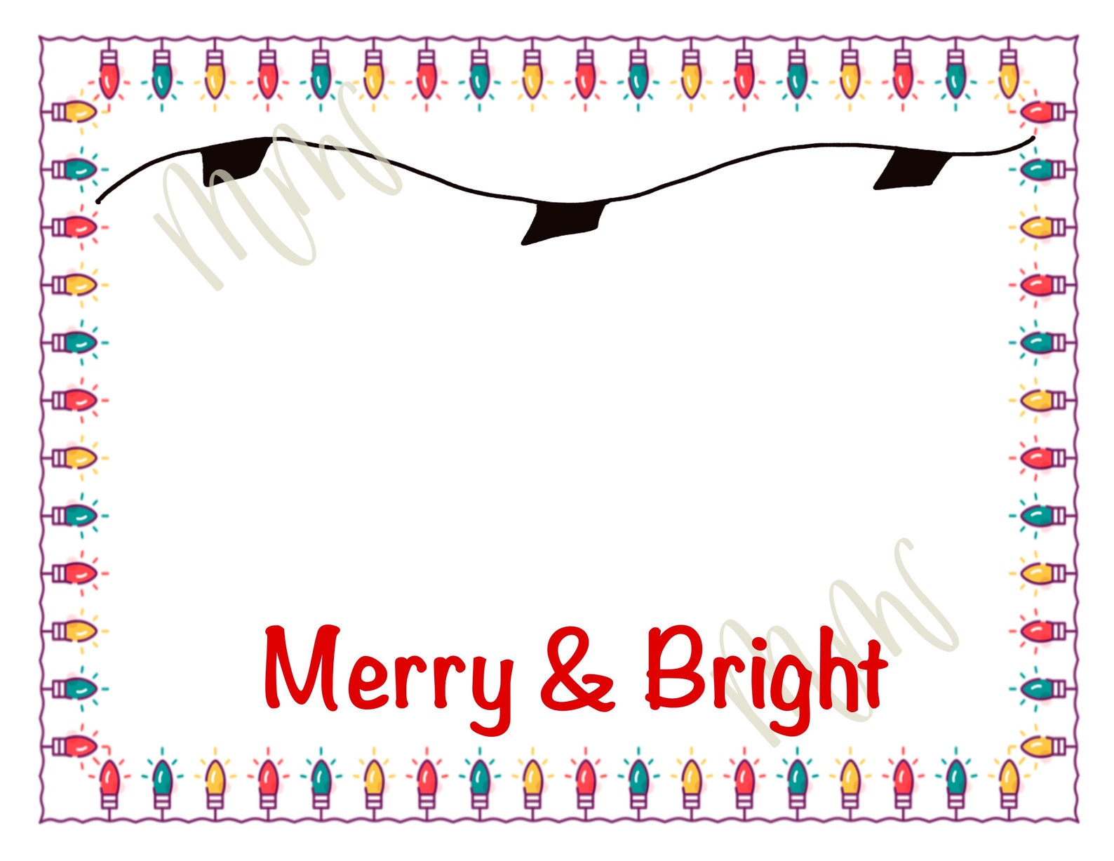 Merry & Bright Handprint Template - Etsy