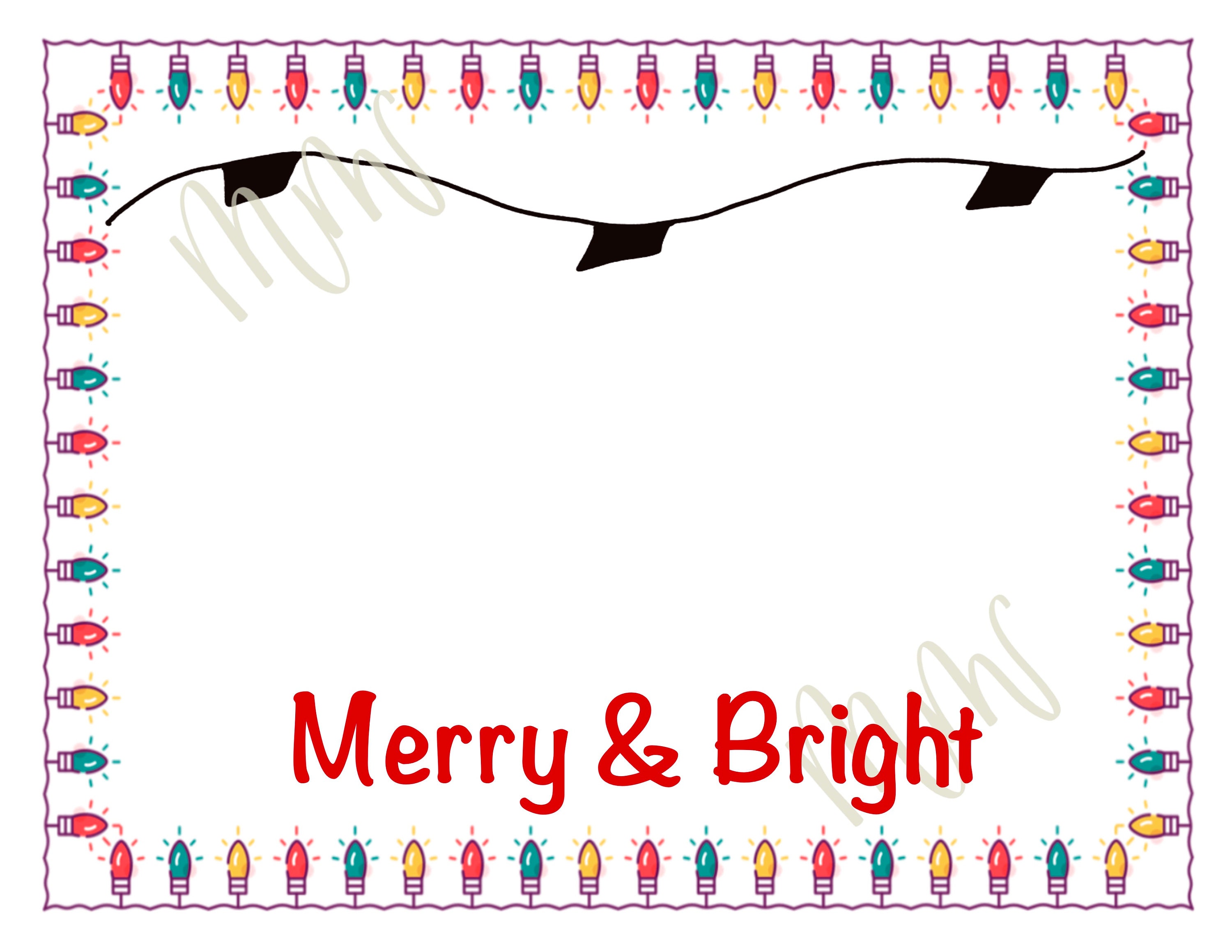 Merry & Bright Handprint Template - Etsy
