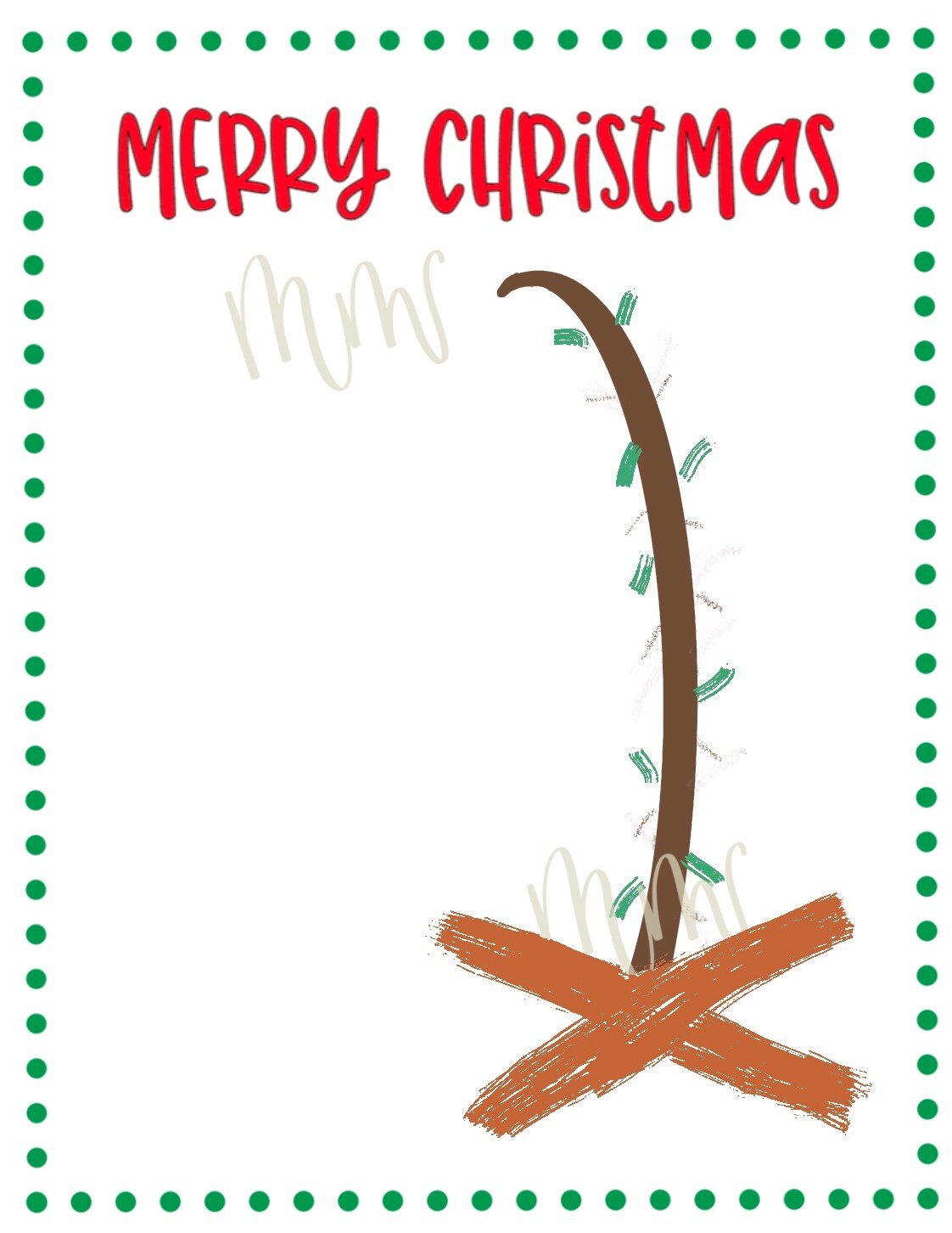 Charlie Brown Christmas Tree Handprint Template-red Merry Christmas - Etsy
