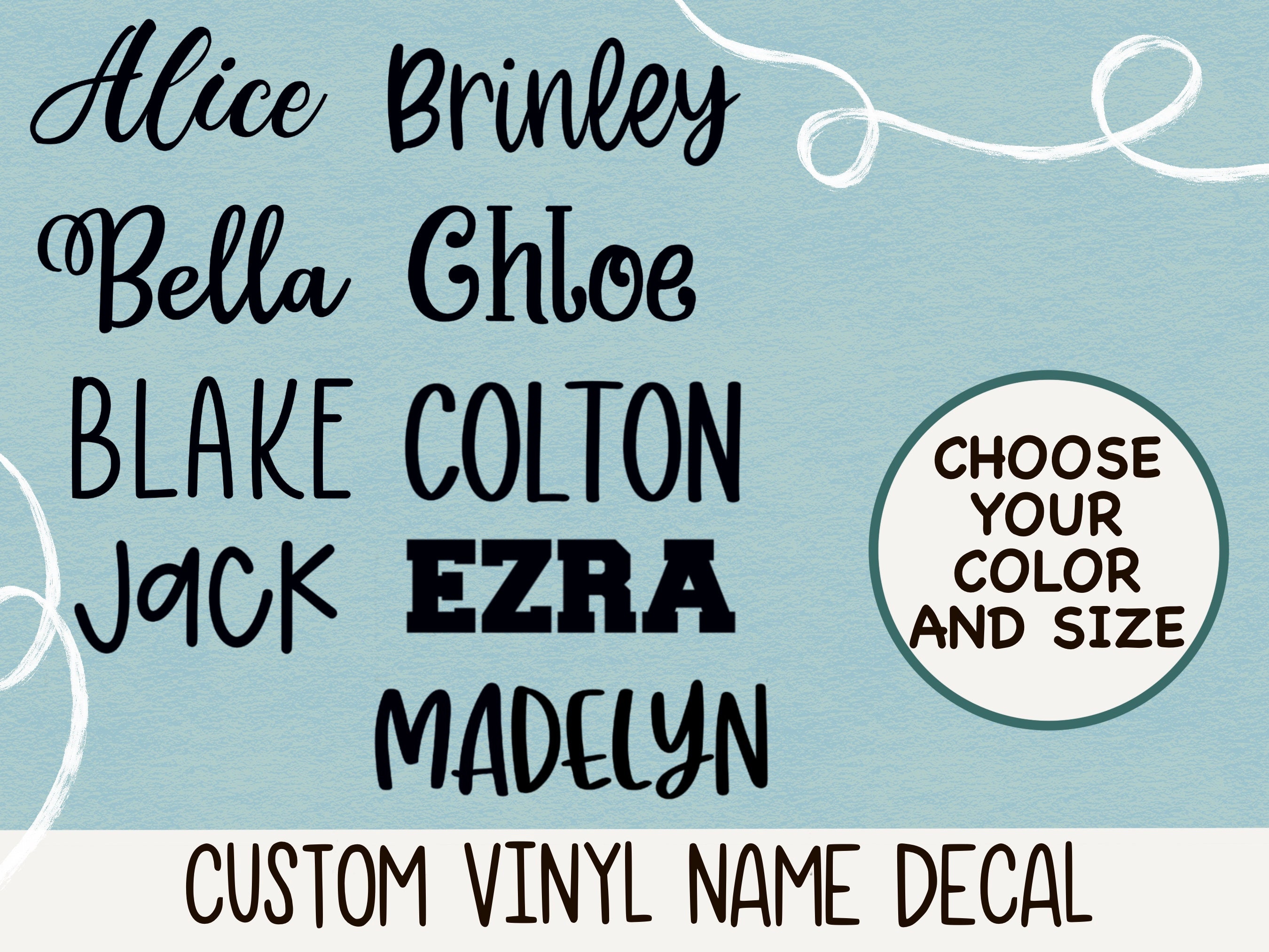 Custom Vinyl Name Decal - Etsy