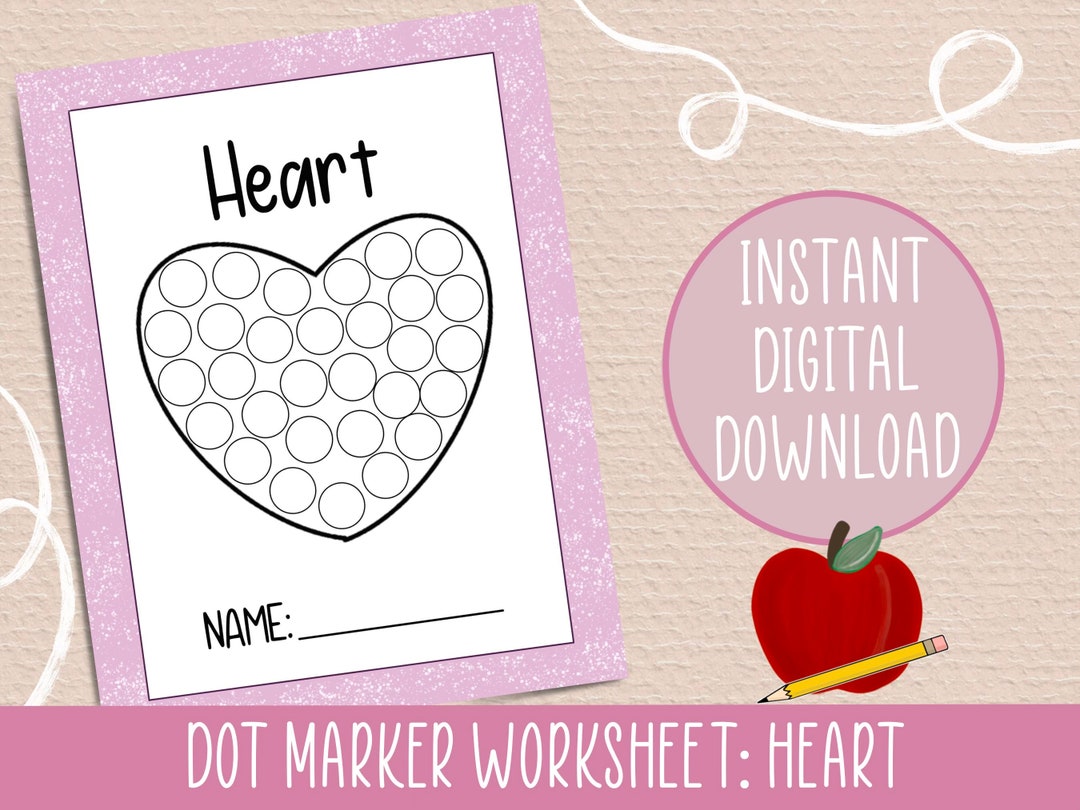 Dot Marker Heart Shape-pastel Pink - Etsy
