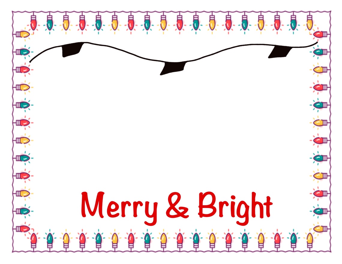 Merry & Bright Handprint Template - Etsy
