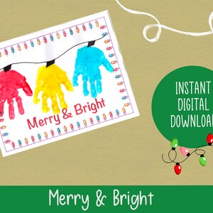 Merry & Bright Handprint Template - Etsy