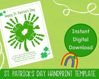 Personalized Handprint Art, Editable Handprint Template, Valentine ...